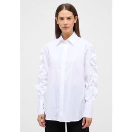 Shirtbluse Eterna "OVERSIZE FIT", Damen, Gr. 42, wei&szlig;, 79% Baumwolle, 3% Elasthan, 18% Polyamid, Blusen Shirtbluse, EASY IRON (b&uuml;gelleicht)