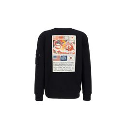 Sweater Alpha Industries "USN Blood Chit Sweatshirt", Herren, Gr. S, schwarz, Obermaterial: 80% Baumwolle, 20% Polyester, regular fit, Sweatshirts Sweater
