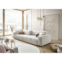 Big-Sofa 3C CANDY "Yoshy Mega Sofa mit Komfortfunktionen, modern und bequem", grau (hellgrau), B:298cm H:74cm T:120cm, 88% Polyester, 12% Polyacryl, Sofas, Big-Sofa, Zwei Sitztiefen durch verstellbare R&uuml;ckenlehne, Bezug in Cord