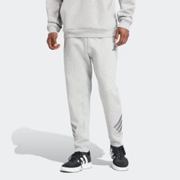 Sporthose adidas Sportswear "FUTURE ICONS 3-STREIFEN", Herren, Gr. L, N-Gr, grau (medium grau heather, normal, gr.), Obermaterial: 67% Polyester, 33% Baumwolle, Hosen Sporthose