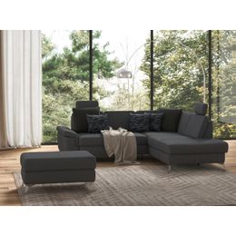 Sit & More Ecksofa SIT & MORE "Padua L-Form", blau (hellblau), B:276cm H:89cm T:228cm, Sofas, Ecksofa, inklusive Sitztiefenverstellung, Armteilfunktion und Federkern