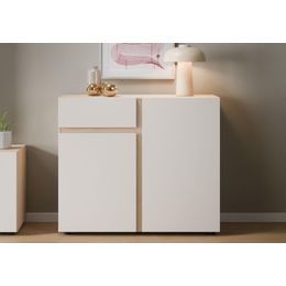 Sideboard Home Affaire "TAVERA", lindberg eiche, cashmir, B:100,4cm H:86cm T:39,6cm, Holzwerkstoff, Sideboards, Sideboard, Sideboard Breite 100 cm, modern, grifflos, viel Stauraum