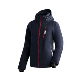 Skijacke Maier Sports "Straja", Damen, Gr. 52, blau (dunkelblau), 100% Polyester, hoch geschlossener Ausschnitt, Jacken Skijacke, Damen Winterjacke, wind/wasserdicht, 3 RV-Taschen und Kapuze