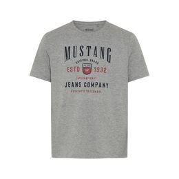 Mustang T-Shirt Herren Gr&ouml;&szlig;e M graumeliert / rot / schwarz