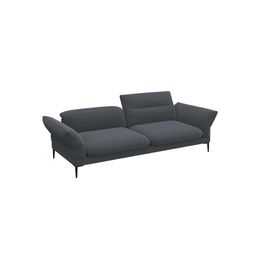 3-Sitzer FLEXLUX "Salino, Funktionssofa, Relaxsofa", grau (anthrazit), B:248cm H:88cm T:105cm, 100% Polyester, Sofas, 3-Sitzer, Sofa mit Arm- und Kopfteil-Verstellungen, Kaltschaum & Stahl-Wellen