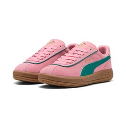 Sneaker Puma "CLUB KLASSIKA SD", Damen, Gr. 40,5, pinkscape, wild gr&uuml;n, Puma gold, Leder, Schuhe Sneaker, Obermaterial aus Leder, SOFTFOAM+ Einlegesohle, Laufsohle aus Gummi