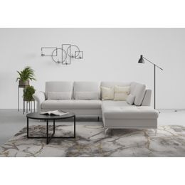 Ecksofa Home Affaire "Palm Beach L-Form", silber, B:263cm H:89cm T:224cm, 98%Polyester, 2%Polyamid, Sofas, Ecksofa, Federkern, mit Sitztiefenverstellung, wahlweise mit Bettfunktion