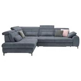 Ecksofa, blau (famosa navy), SET ONE BY Musterring, Sofas, B/H/T: 317cm x 86cm x 220cm, Flachgewebe, Armlehne rechts, Sitztiefenverstellung,Kopfteilverstellung,Bettfunktion,Schubkasten, 100% Polyester, Ecksofa, Kaltschaumpolsterung, Flachgewebe, whlw. mit Funktionen, Sitzh&ouml;he 49, B:317cm H:86cm T:220cm