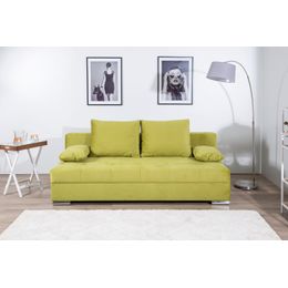 Schlafsofa Collection AB "Tania mit Bettfunktion und Bettkasten", gr&uuml;n, B:194cm H:70cm T:90cm, 100%Polyester, Sofas, Schlafsofa, komfortabler Sitzkomfort: Federkern-Polsterung, inklusive R&uuml;ckenkissen
