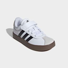 Sneaker adidas Sportswear "VL COURT 3.0 KIDS", M&auml;dchen, Gr. 32, schwarz-wei&szlig; (cloud wei&szlig;, core schwarz, grau one), Leder, Synthetik, Schuhe Sneaker, mit Klettverschluss, f&uuml;r Kinder & Jugendliche