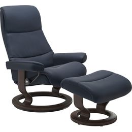 Relaxsessel stressless "View", blau (oxford blau paloma), B:82cm H:108cm T:81cm, Leder BATICK: BATICK ist ein leicht korrigiertes, durchgef&auml;rbtes und genarbtes M&ouml;belleder, bei dem die meisten Unebenheiten und Spuren in der Regel entfernt wurden.;Leder PALOMA: PALOMA ist ein durchgef&auml;rbtes Semianilin-M&ouml;belleder mit nat&uuml;rlicher Narbung.;ROHLEDER Stoff Q2 FARON: Ein fester zuverl&auml;ssiger Boucl&eacute; mit ei