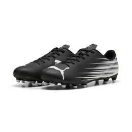 Fu&szlig;ballschuh Puma "ATTACANTO II FG/AG", Herren, Gr. 46,5, schwarz-wei&szlig; (Puma schwarz, Puma wei&szlig;), Synthetik, bedruckt, Schuhe Fu&szlig;ballschuh, f&uuml;r Rasenpl&auml;tze, mit weichem Synthetik-Obermaterial, mit Schn&uuml;rung