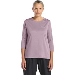 Funktionsshirt Jack Wolfskin "CROSSTRAIL 3/4 T W", Damen, Gr. L (42/44), lila (wild, blossom), Obermaterial: 100% Polyester, Shirts Funktionsshirt