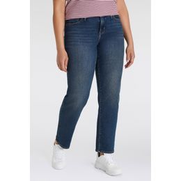 LEVI'S&reg; PLUS Straight-Jeans LEVI'S PLUS "314 Shaping Straight", Damen, Gr. 18 (50), L&auml;nge 32, blau (zealous blau), Denim/Jeans, Obermaterial: 80% Baumwolle, 19% Polyester, 1% Elasthan, lang, Jeans Straight-Jeans, in Baumwoll-Stretch