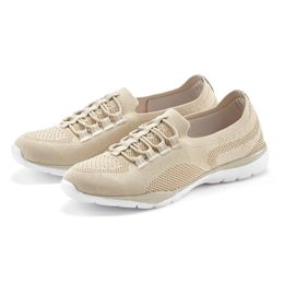 Sneaker Lascana "Slipper, Halbschuh, Slip-On-Sneaker", M&auml;dchen, Gr. 41, beige, Obermaterial: 100% Textilmaterial. Decksohle: 100% Textilmaterial. Futter: 100% Textilmaterial. Laufsohle: 100% Synthetik, unifarben, Basic, Schuhe Sneaker, aus leichtem Textil-Material VEGAN, Topseller