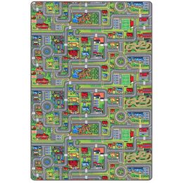 Kinderteppich "Spielteppich STREETS, Made in Belgium", bunt, B:200cm H:5mm L:300cm, Polyamid, PRIMAFLOR-IDEEN IN TEXTIL, Teppiche, Kinderteppich, Stra&szlig;en-Teppich, Stra&szlig;enbreite ca. 9 cm, Kinderzimmer