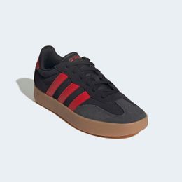 Sneaker adidas Sportswear "BARREDA", Herren, Gr. 43, core schwarz, better scarlet, gum10, Leder, Synthetik, Schuhe Sneaker, inspiriert vom Design des adidas handball spezial