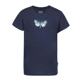 T-Shirt Icepeak "K T-SHIRT LEADVILLE", Jungen, Gr. 140, blau (blau 1), Single Jersey, Obermaterial: 100% Baumwolle, normal, Rundhals, eng eingefasste Kante, Shirts T-Shirt, sportlicher Stil, Kurzarm, mit Druck, Label und Logoschriftzug