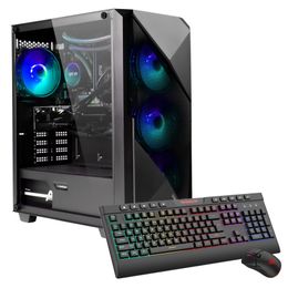 GAMEMAX Gaming-PC "Striker 8021 AMD Ryzen 7 9700X 16GB DDR5 1TB SSD RX 9070 XT", schwarz, Microsoft Windows 11 Home (64 Bit), 16 GB RAM 1.000 GB SSD, Desktop-PCs, Windows 11, DDR5 RAM, Wasserk&uuml;hlung, Gaming-PC