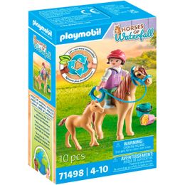 Konstruktions-Spielset Playmobil "Kind mit Pony und Fohlen (71498), Horses of Waterfall", bunt, Spielbausteine, Kinder, Kunststoff, Konstruktions-Spielset, Made in Europe