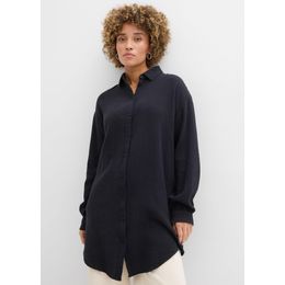bonprix Oversize Musselin-Longbluse, schwarz, Gr.48, Oversize-Longbluse aus Musselin, aus Musselin