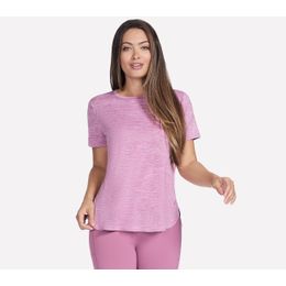 Funktionsshirt Skechers "Tunic Tee", Damen, Gr. S, pink, Jersey, Obermaterial: 91% Polyester, 9% Elasthan, Rundhals, Shirts Funktionsshirt