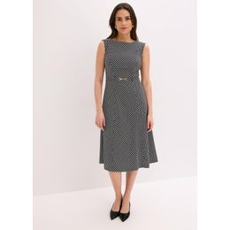 bonprix Kleid mit G&uuml;rtel (2-tlg.), schwarz, Bengalin