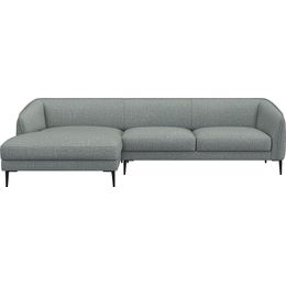 Ecksofa FLEXLUX "Belle Designsofa, L-Form, B/T 288/149 cm", blau (sky blau), B:288cm H:74cm T:149cm, 62% Polyester/17%Cotton/14%Viscose/7%linen, Sofas, Ecksofa, Skandinavisches Design, In hochwertiger Verarbeitung