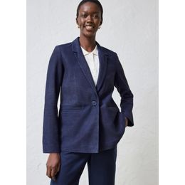bonprix Blazer aus Veloursleder, blau, Veloursleder