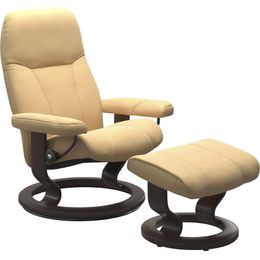 Relaxsessel stressless "Consul", gelb, B:76cm H:100cm T:71cm, Leder BATICK: BATICK ist ein leicht korrigiertes, durchgef&auml;rbtes und genarbtes M&ouml;belleder, bei dem die meisten Unebenheiten und Spuren in der Regel entfernt wurden.;Leder PALOMA: PALOMA ist ein durchgef&auml;rbtes Semianilin-M&ouml;belleder mit nat&uuml;rlicher Narbung.;ROHLEDER Stoff Q2 FARON: Ein fester zuverl&auml;ssiger Boucl&eacute; mit einem strukturierten 