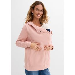 bonprix 3-in-1 Umstands-Sweatjacke f&uuml;r die Schwangerschaft und danach mit Tragefunktion, rosa, Gr.44/46 (L), Praktische Sweatjacke aus weicher Bio-Baumwolle, 100% Baumwolle (organic)