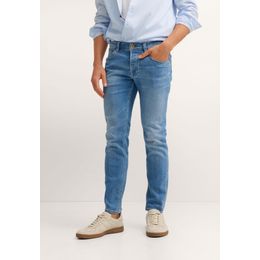 5-Pocket-Jeans Bugatti "Slim Fit", Herren, Gr. 33, L&auml;nge 30, 346, blau, 81% Baumwolle, 11% Lyocell, 6% Polyester, 2% Elasthan, Jeans 5-Pocket-Jeans, italian premium denim fabric