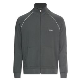Sweatjacke BOSS "Mix&Match Jacket Z", Herren, Gr. M, open gr&uuml;n 345, Sweatware, Obermaterial: 95% Baumwolle, 5% Elasthan, Basic h&uuml;ftbedeckend, hoch geschlossener Ausschnitt, Raglan&auml;rmel elastischer Bund, Sweatjacken Sweatjacke, mit K&auml;ngurutasche