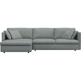 Ecksofa FLEXLUX "Lovane", blau (sky blau), B:290cm H:84cm T:182cm, 62% Polyester/14% Cotton/7% Linen, Sofas, Ecksofa, Weich & anschmiegsam, gro&szlig;e Sitztiefe auf Kaltschaum, Dekokissen inkl.