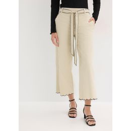 bonprix Culotte aus reiner Baumwolle, beige, Gr.36, schicke Culotte aus reiner Baumwolle, 100% Baumwolle