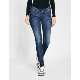 Skinny-fit-Jeans Gang "94NIKITA", Damen, Gr. 26, N-Gr, blau (blau schwarz wash), Denim/Jeans, Obermaterial: 82% Baumwolle, 16% Polyester, 2% Elasthan, skinny fit lang, Jeans Skinny-fit-Jeans, mit Zipper-Detail an der Coinpocket