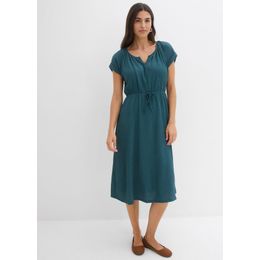 bonprix Jersey Kleid aus flie&szlig;endem Viskose-Mix, petrol, Gr.44/46 (L), ausgestellt und bequem geschnitten, aus Viskose