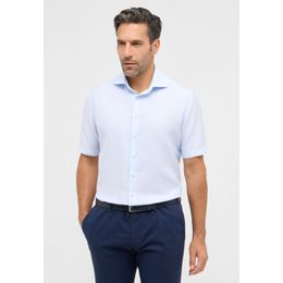 Kurzarmhemd Eterna "MODERN FIT", Damen, Gr. 46, Normalgr&ouml;&szlig;en, pastellblau, Twill, 59% Baumwolle, 41% Leinen, tailliert, Hemden Kurzarmhemd, EASY IRON (b&uuml;gelleicht)