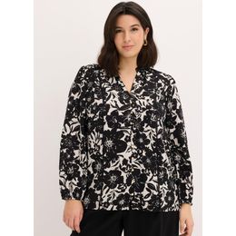 bonprix Bluse mit Spitzenb&auml;ndern, schwarz