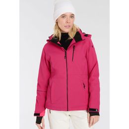 Winterjacke Killtec "KSW 438 WMN SKI JCKT", Damen, Gr. 42, pink, Obermaterial: 100% Polyester, hoch geschlossener Ausschnitt, mit Windstopper,mit verstellbarem Klettverschluss, Jacken Winterjacke, wasserdicht, winddicht, atmungsaktiv, mit abnehmbarer Kapuze