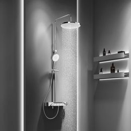 Artiviana Svago PUSH square Duschsystem mit Thermostat f&uuml;r 3 Verbraucher, mit Ablage, R0430FA5CR,
