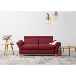 2,5-Sitzer Home Affaire "Lindgren", rot (bordeaux), B:185cm H:84cm T:93cm, 100% Polyester, Sofas, 2 5-Sitzer, wahlweise mit TV-Funktion, links oder beidseitig, Kopfteilverstellung