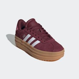 Plateausneaker adidas Sportswear "VL COURT BOLD", Damen, Gr. 35,5, rot (shadow rot, ftwr wei&szlig;, pink fusion), Leder, Synthetik, Schuhe Plateausneaker, inspiriert vom Design des adidas gazelle bold