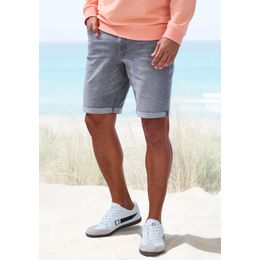 Jeansshorts John Devin "5-Pocket Shorts", Herren, Gr. 32, N-Gr, grau (grau, denim), Denim/Jeans, Obermaterial: 98% Baumwolle, 2% Elasthan, unifarben, normal kurz, Jeans Jeansshorts, aus elastischer Denim-Qualit&auml;t, Topseller