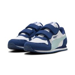 Sneaker Puma "CABANA RACER SL 20 V PS", M&auml;dchen, Gr. 31, Puma wei&szlig;, fresh water, blau jewel, Synthetik, Schuhe Sneaker, mit Klettverschluss, leichtes Tragegef&uuml;hl, mit Gummilaufsohle
