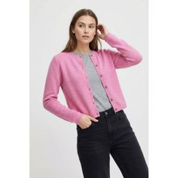 Jacqueline de Yong Strickjacke JDY "JDYCHLOE LIFE L/S CARDIGAN KNT NOOS", Damen, Gr. L, pink cosmos detail:melange, Strick, Obermaterial: 52% Polyester, 36% Polyacryl, 10% Wolle, 2% Elasthan, meliert, unifarben, taillenbedeckt, Rundhals, Strickb&uuml;ndchen, Strickjacken Strickjacke, Materialmix