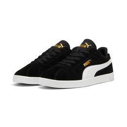 Sneaker Puma "CLUB II", Herren, Gr. 42, schwarz-wei&szlig; (Puma schwarz, Puma wei&szlig;, Puma gold), Leder, Schuhe Sneaker, aus Leder, mit Schn&uuml;rverschluss, mit profiliertem Laufsohlenprofil