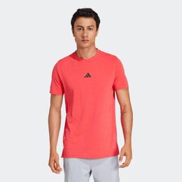 T-Shirt adidas Performance "DESIGNED FOR TRAINING WORKOUT", Herren, Gr. XXL, pure ruby, Obermaterial: 81% Polyester, 14% Lyocell, 5% Elasthan, Rundhals, Shirts T-Shirt