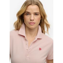 Poloshirt Superdry "HERITAGE SLIM FIT POLO", Damen, Gr. M, pale rose pink, Single Jersey, Obermaterial: 97% Baumwolle, 3% Elasthan, unifarben, skinny fit normal, Shirts Poloshirt