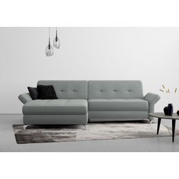 Ecksofa Home Affaire "Maredo L-Form", grau, B:284cm H:89cm T:179cm, 100% Polyester, Sofas, Ecksofa, Federkern, wahlweise auch mit Kopfteil- und Armlehnverstellung